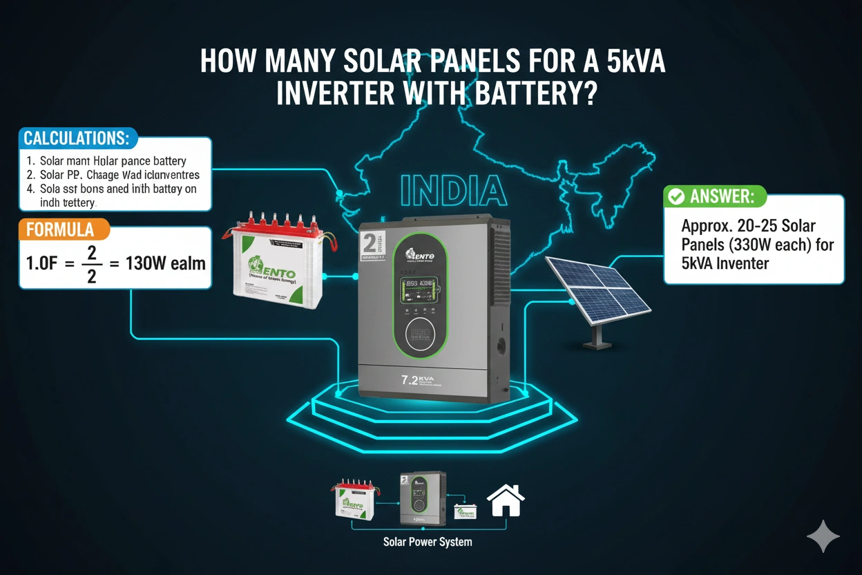 How Many Solar Panels for 5kVA Inverter with Battery | Complete Sizing ...