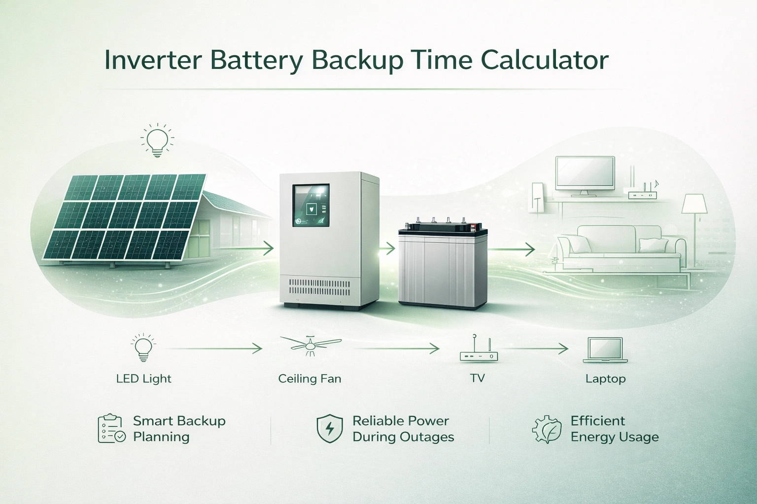 Inverter Battery Backup Time Calculator