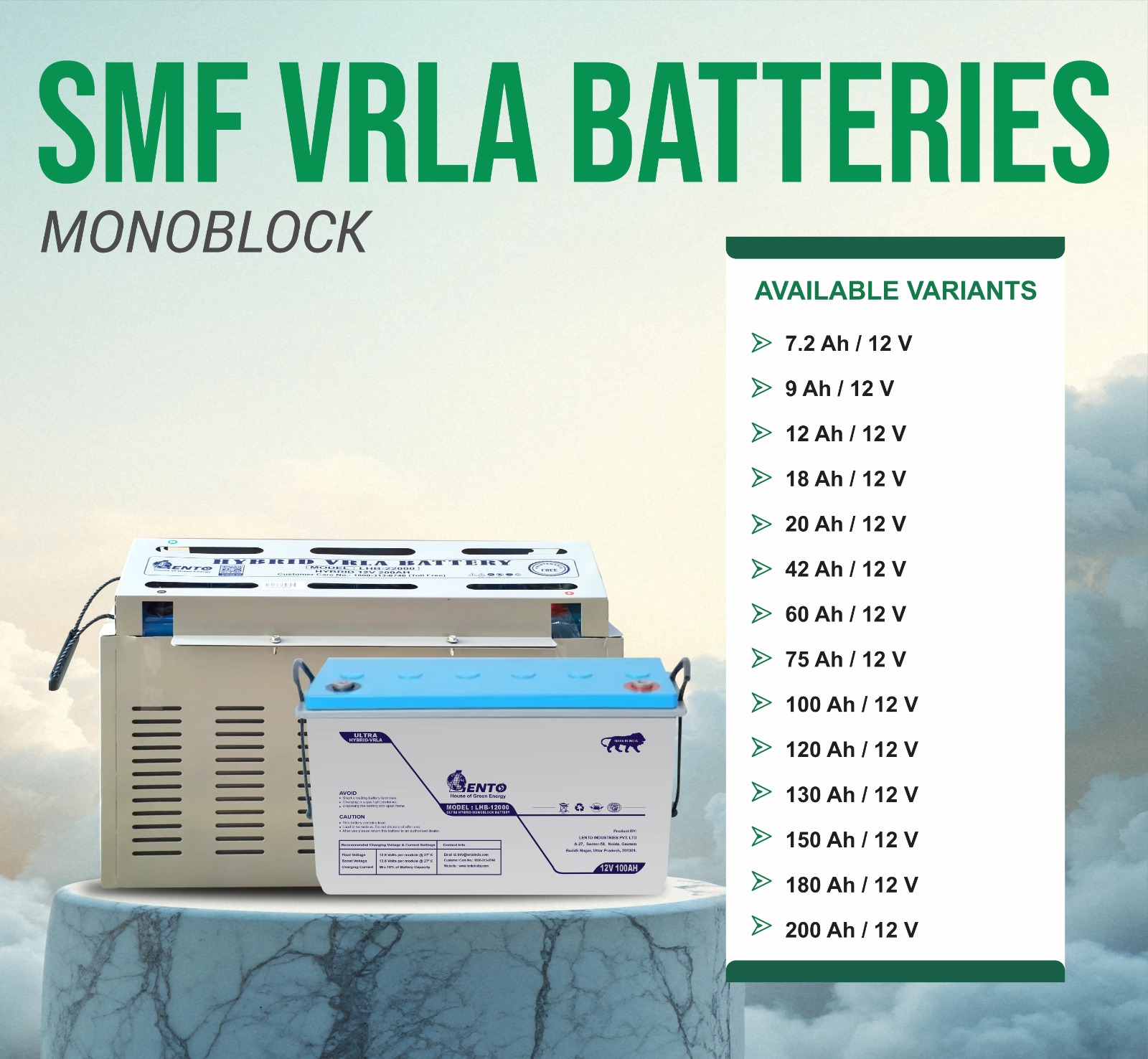 Best SMF VRLA Batteries | Lento India