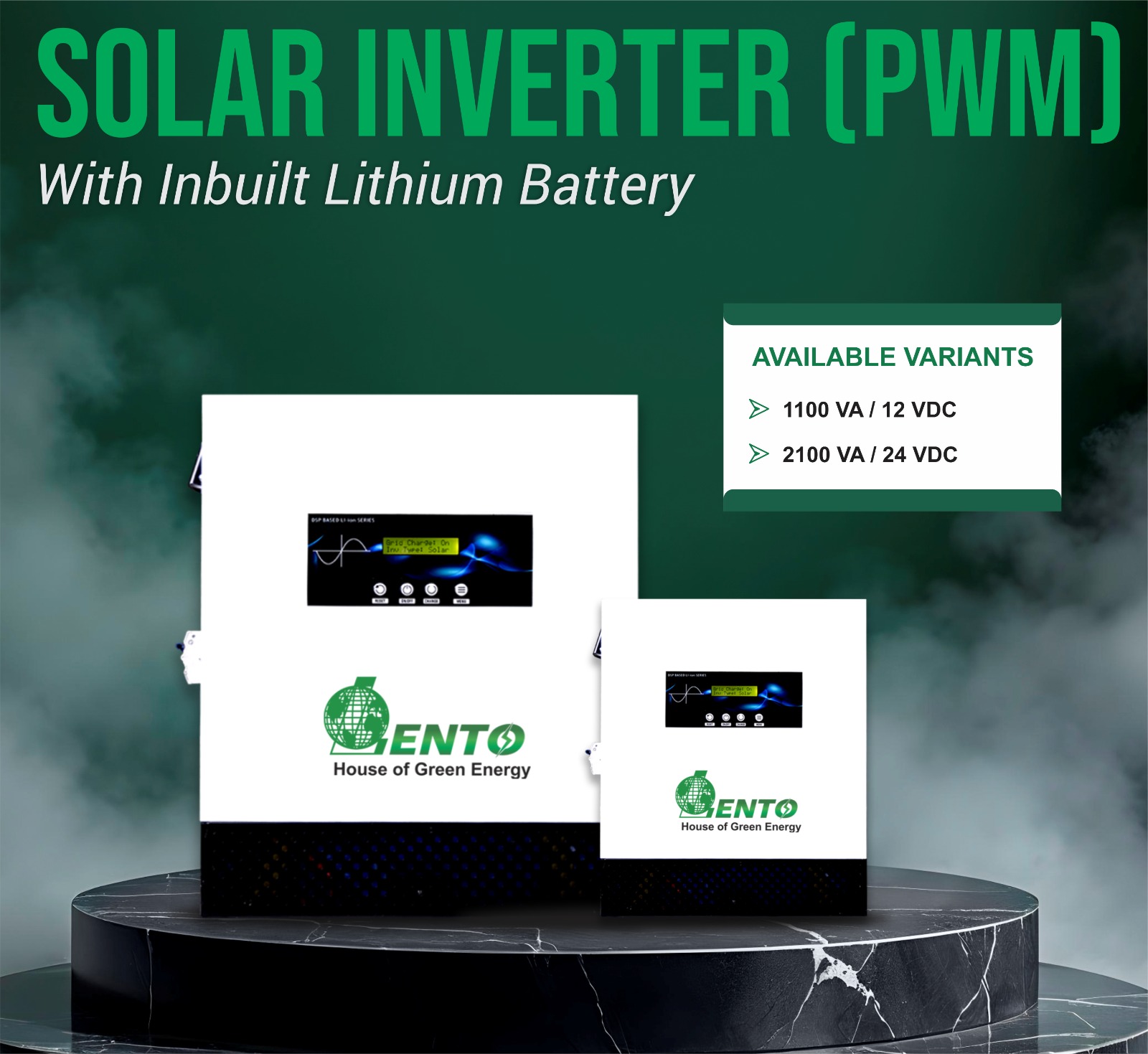 Solar Inverter with Inbuilt Lithium Battery (PWM) | Lento India